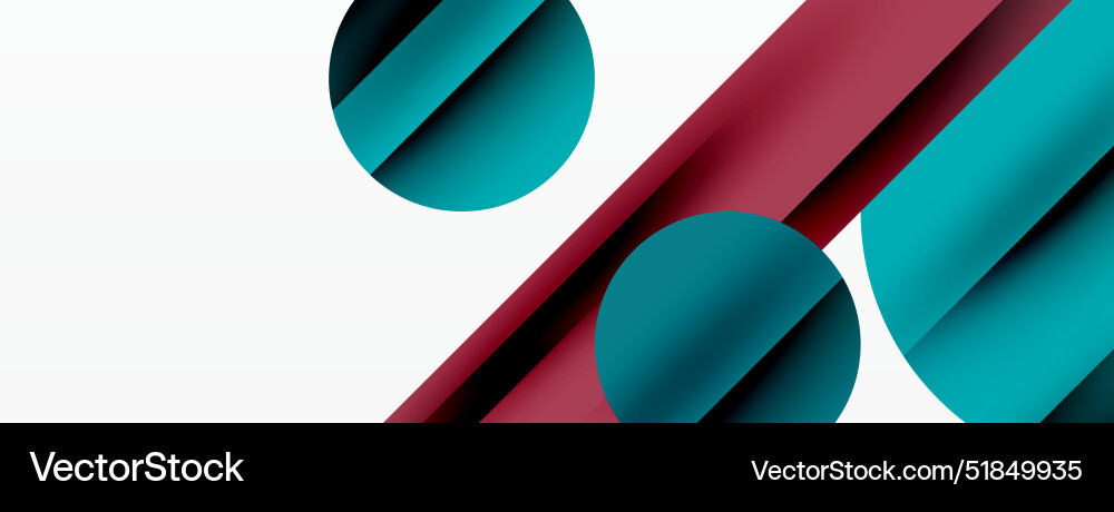 Geometric diagonal line and circle shape wide Vector Image