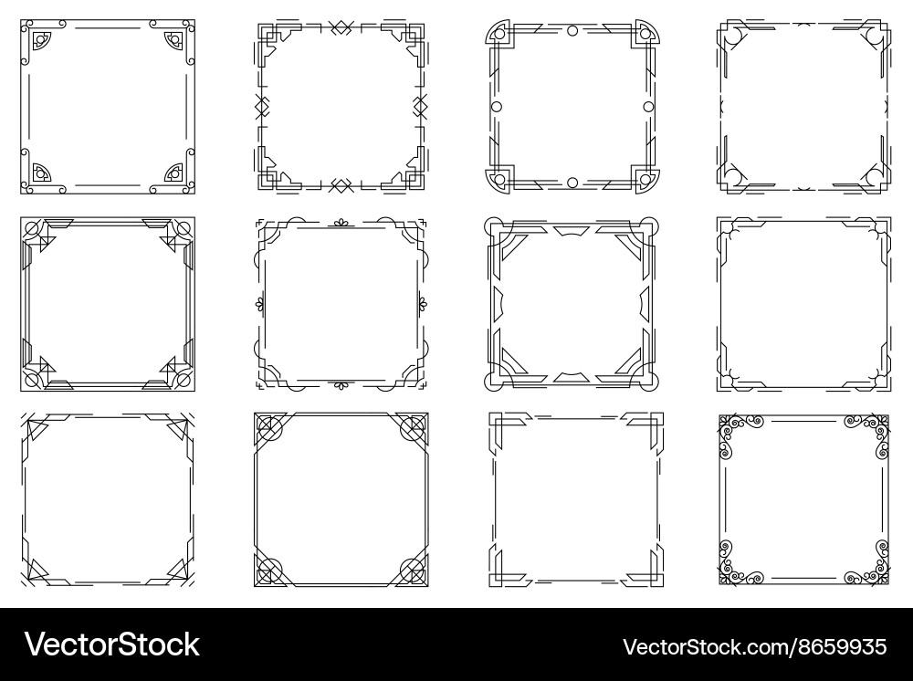 Geometric Line Frames Royalty Free Vector Image