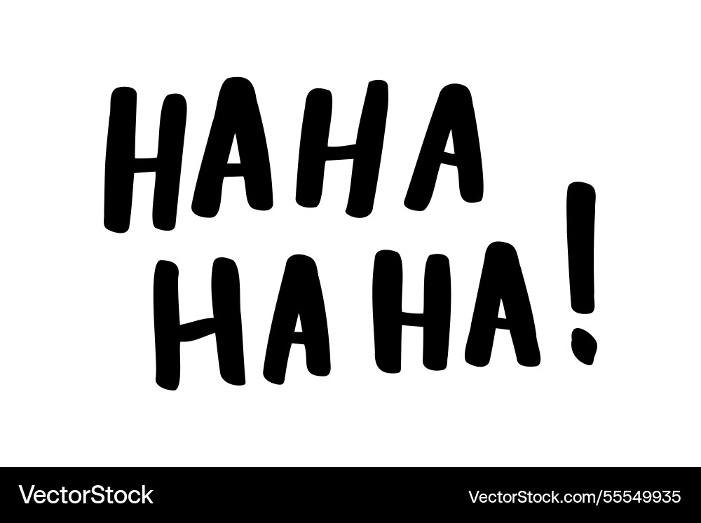Ha doodle hand drawn text sticker Royalty Free Vector Image