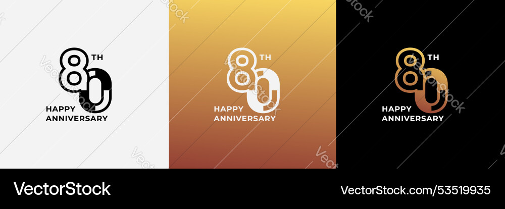 Logo 80th 80 years happy anniversary creative Vector Image
