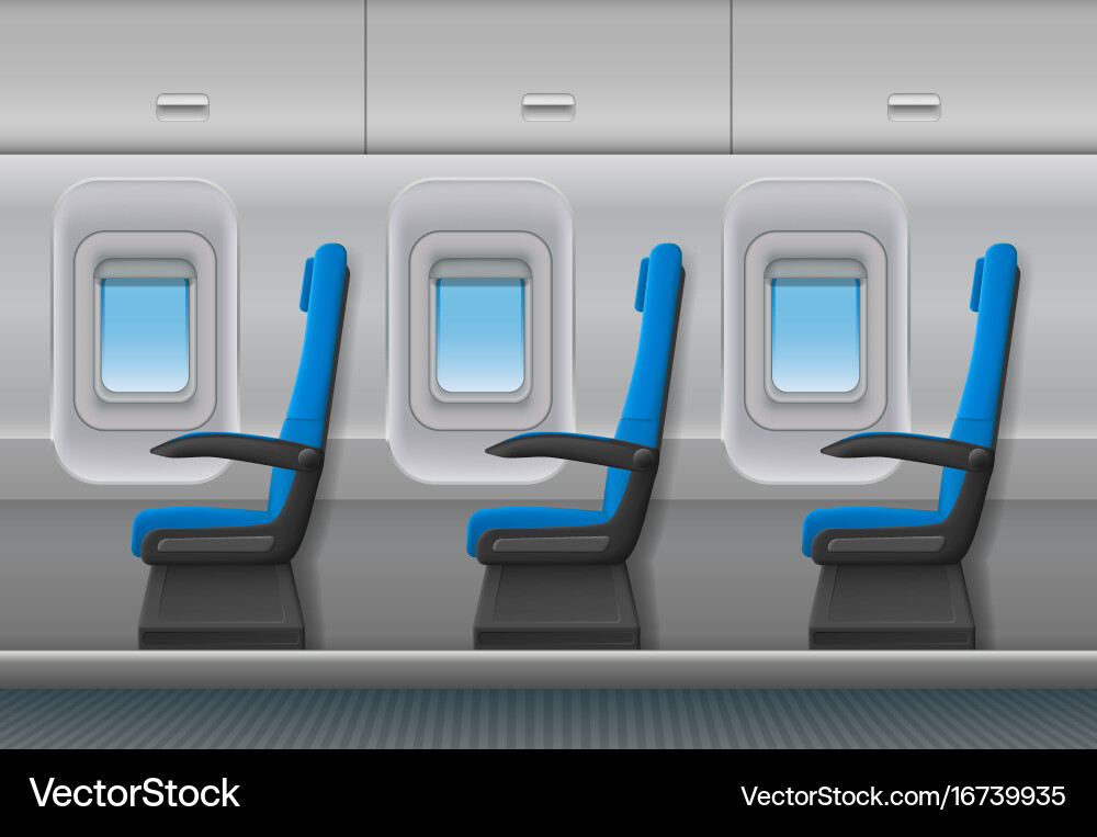 Passenger airplane interior aircraft Royalty Free Vector