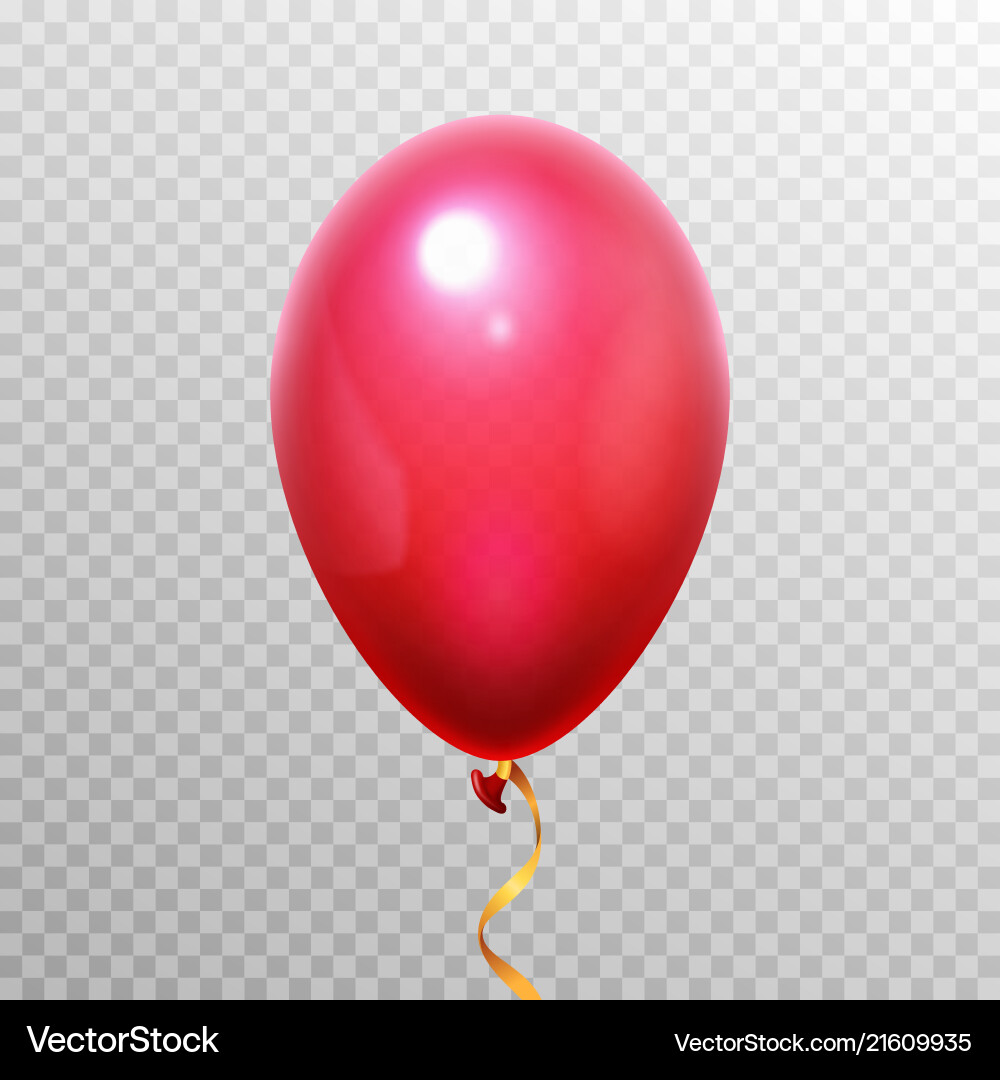 Realistic 3d red balloon flying helium air Vector Image