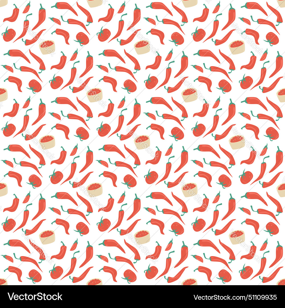 Salsa sauce seamless pattern mexican cuisine Vector Image