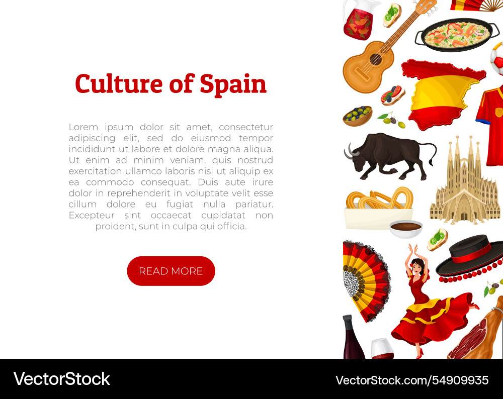 Spain banner design with traditional symbol Vector Image