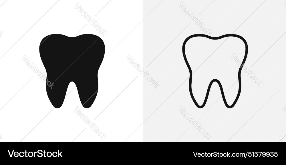 Tooth icon set Royalty Free Vector Image - VectorStock