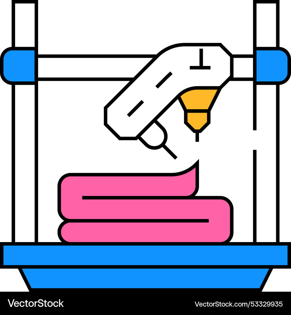 Uv flash fused printer icon color Royalty Free Vector Image