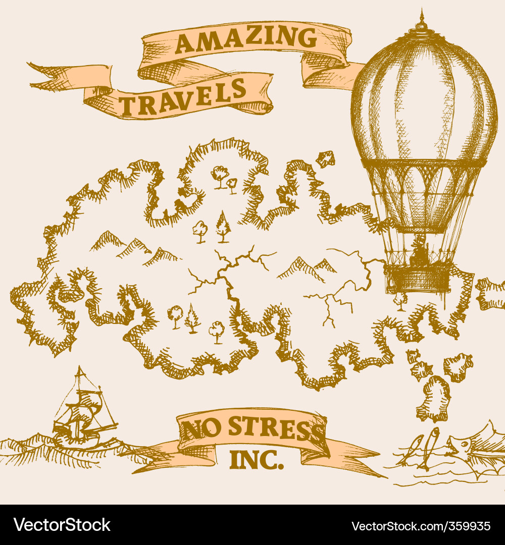 Vintage travel background Royalty Free Vector Image