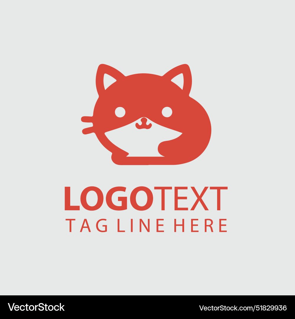 Cute kitty cat logo Royalty Free Vector Image - VectorStock