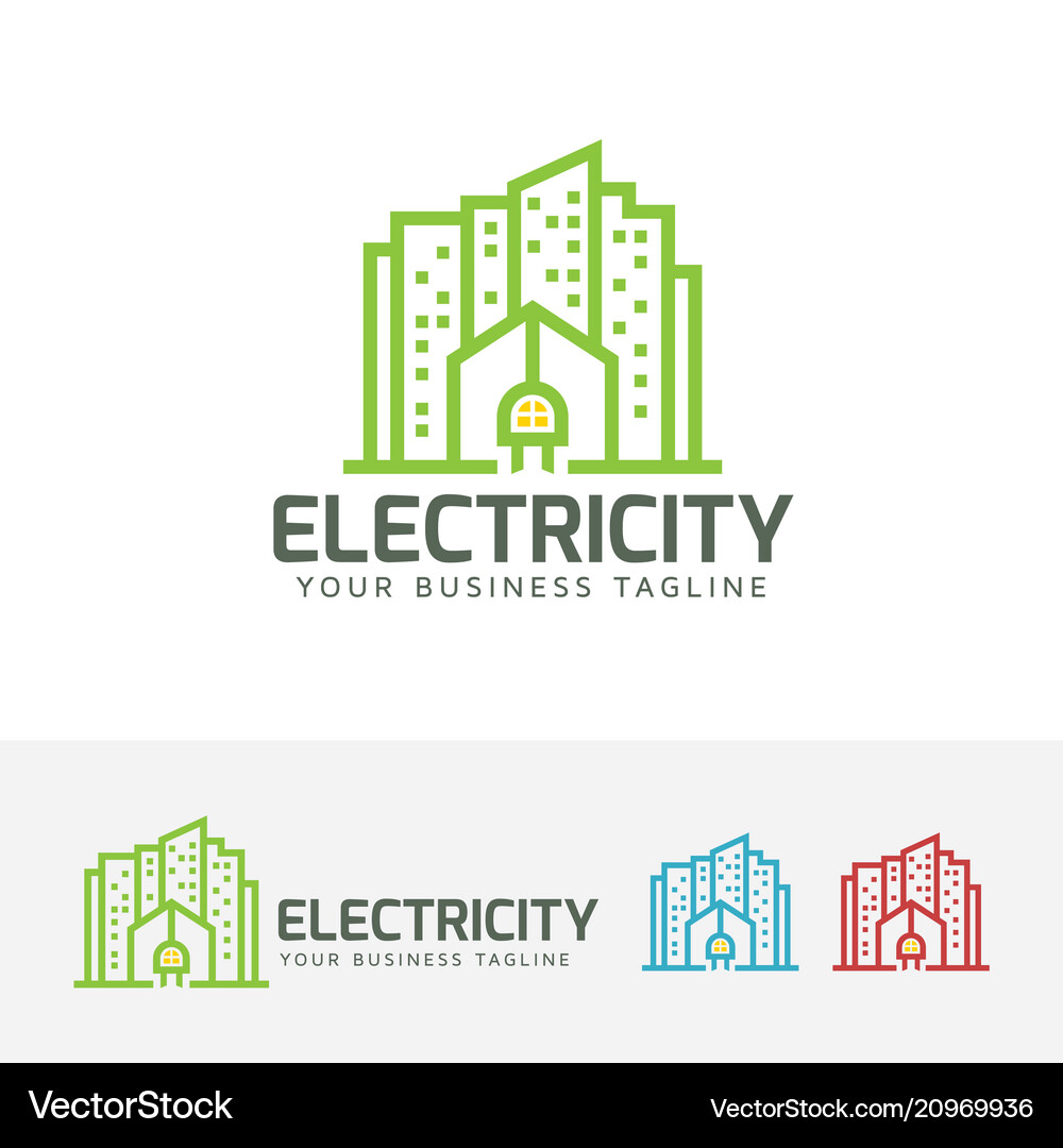 Electric city logo design Royalty Free Vector Image