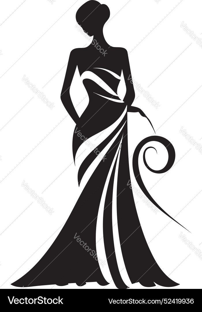 Glamorous threads dress emblem designers choice Vector Image