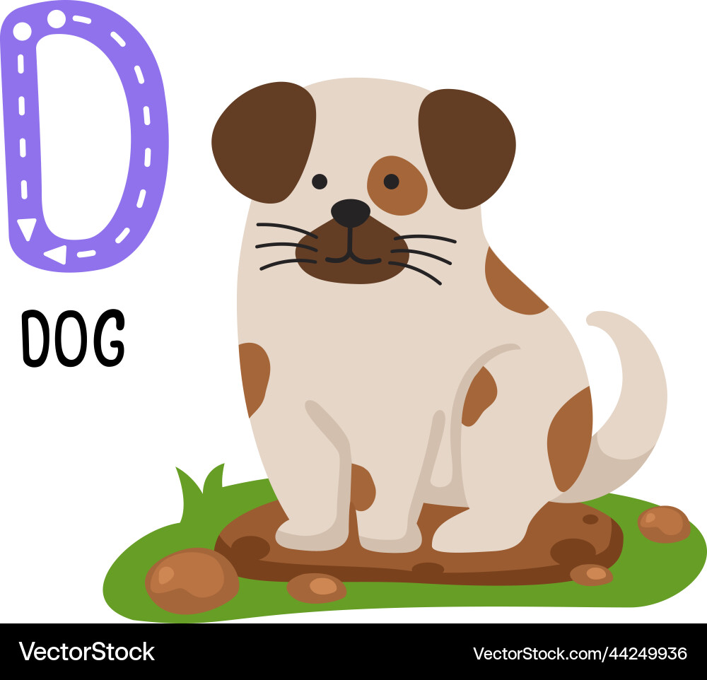 Isolated animal alphabet letter d-dog Royalty Free Vector
