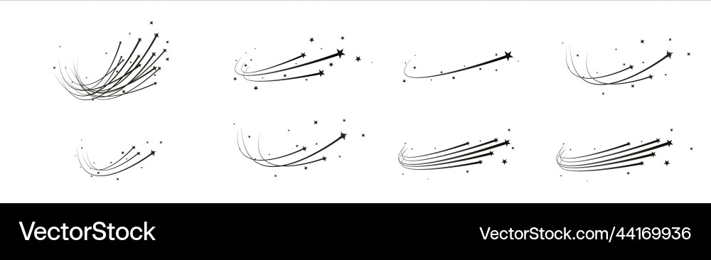 Meteoroid comet motion speed line trail star Vector Image
