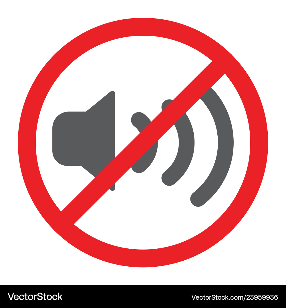 No sound glyph icon prohibited and silence Vector Image
