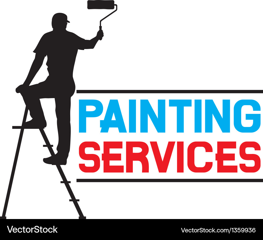 Painting services design - man the wall Royalty Free Vector