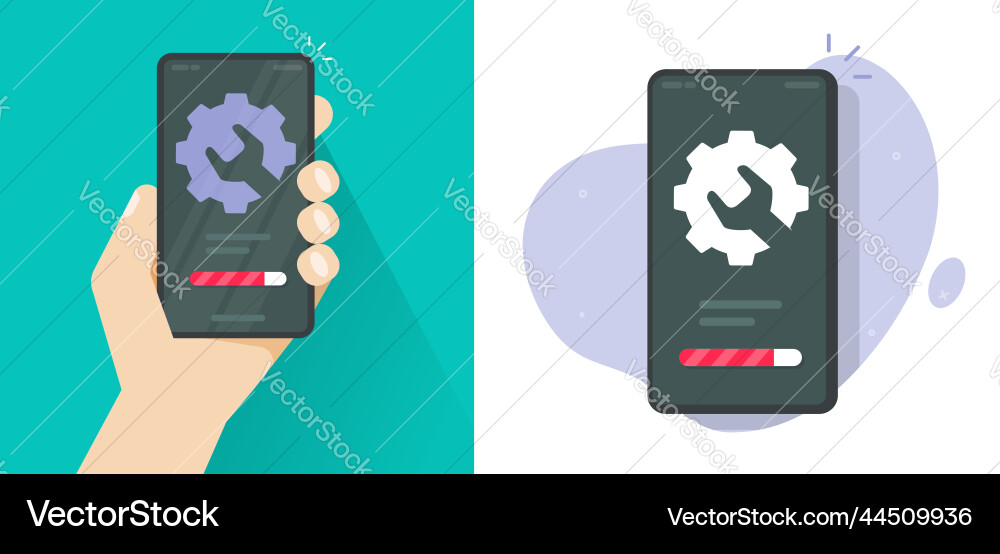 Setting up cell phone repair fix and maintenance Vector Image