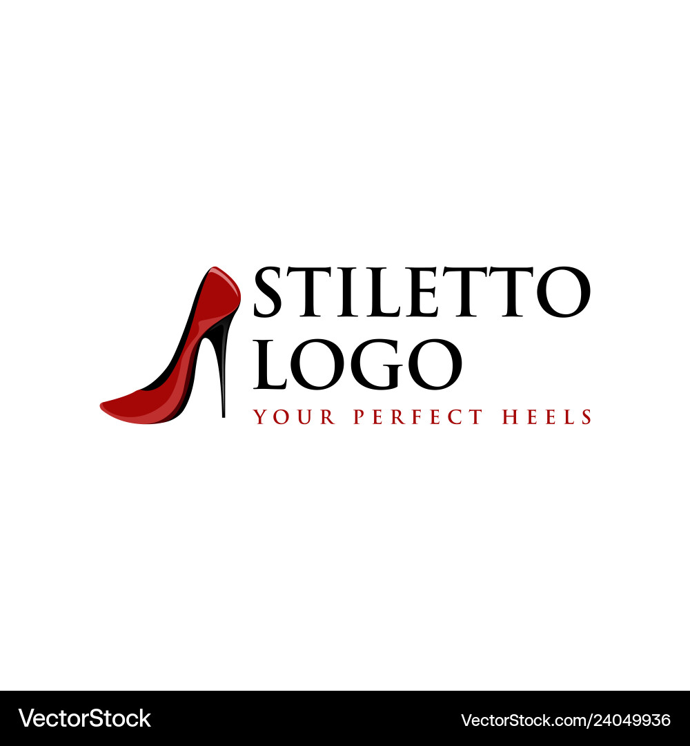 Stiletto logo design heel Royalty Free Vector Image