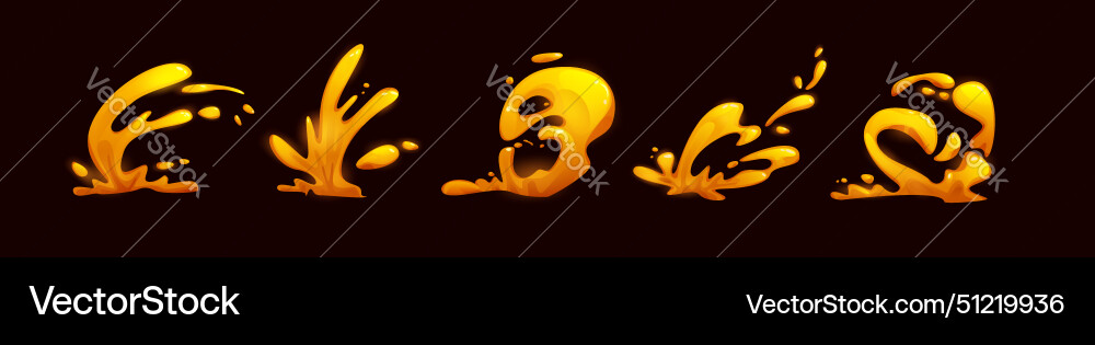 Yellow and orange lava fire splash effect Vector Image