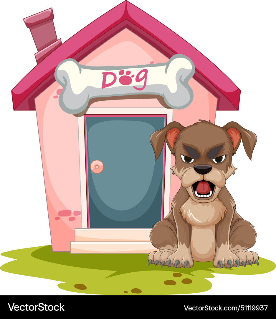A fierce dog protecting its home Royalty Free Vector Image