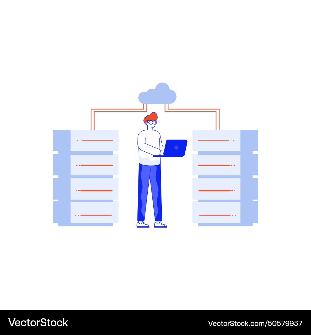 Cloud computing administrator Royalty Free Vector Image