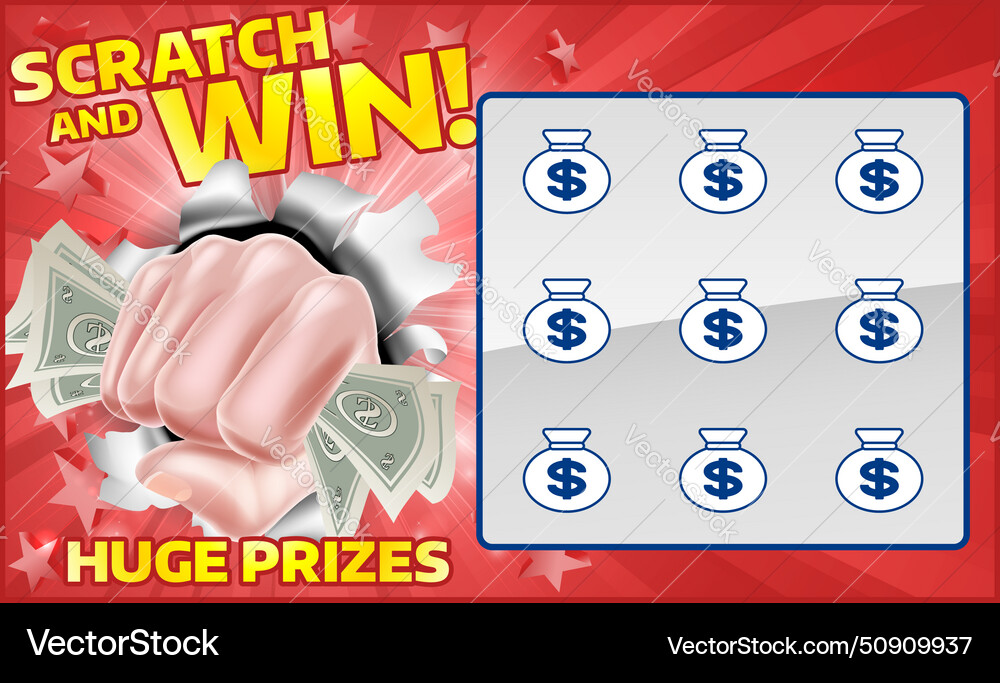 Lottery scratchcard graphic Royalty Free Vector Image