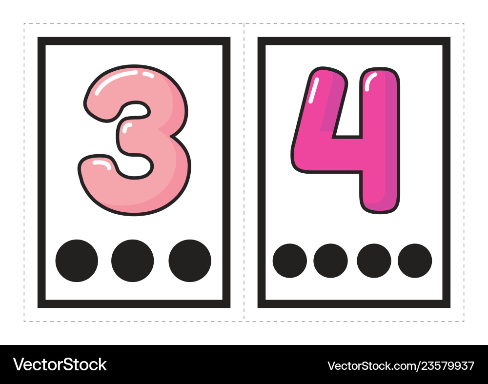 Number Flash Cards - Dot Counting Royalty Free Vector Image