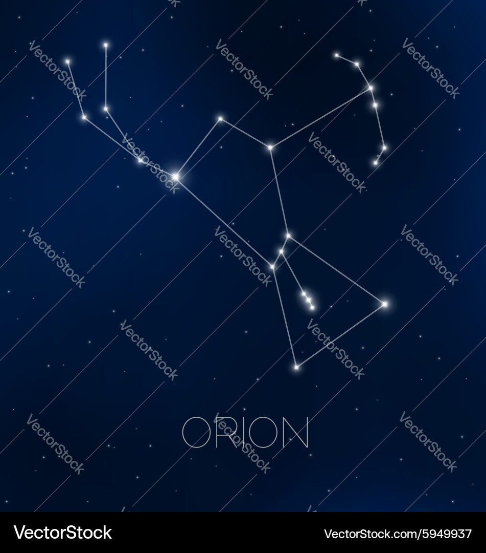 Orion Constellation at Night Royalty Free Vector Image
