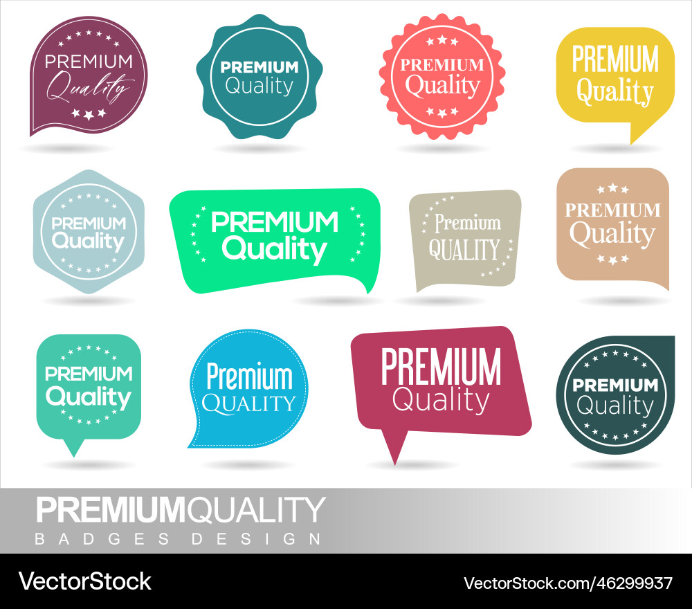 Premium quality badge and tags in flat design Vector Image