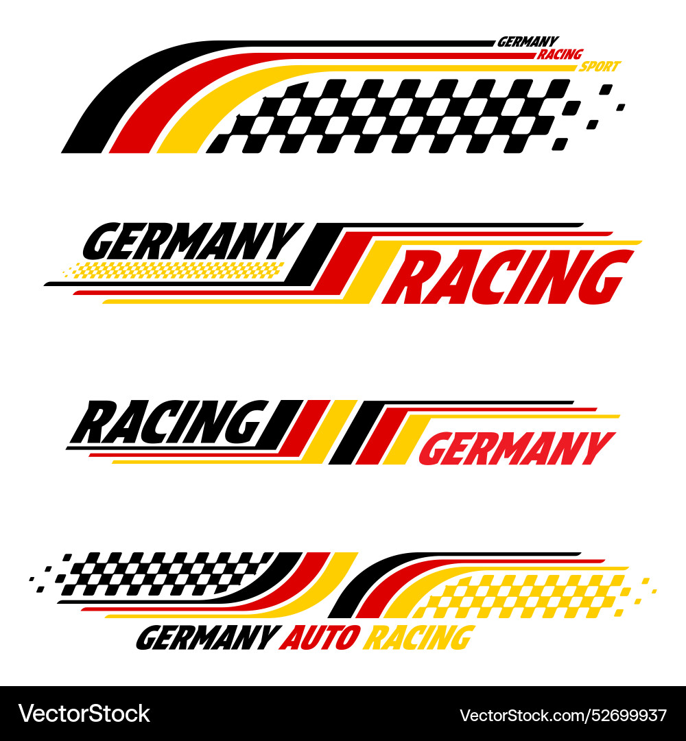 Racing germany flag decals Royalty Free Vector Image