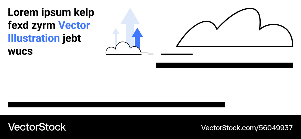 Simple cloud and arrow graphics representing Vector Image