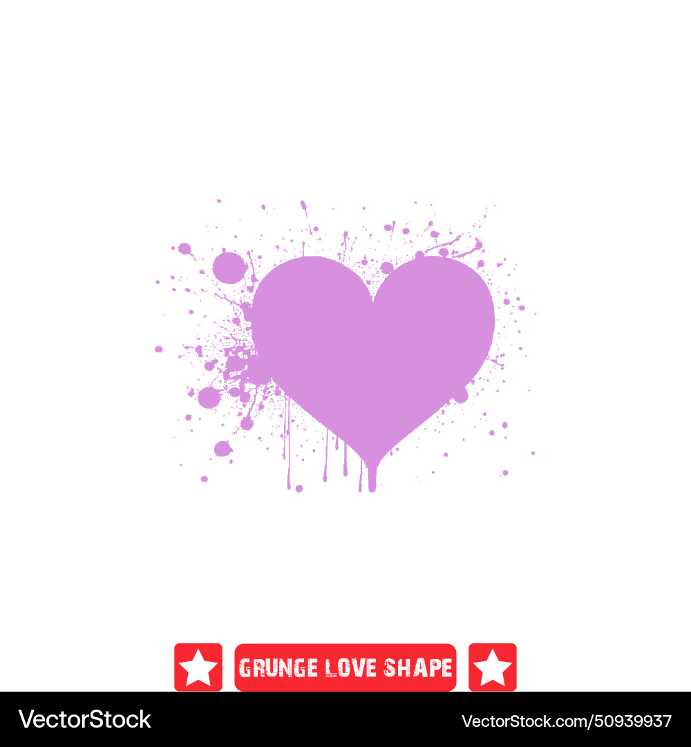 Time worn affection grunge love shapes Royalty Free Vector