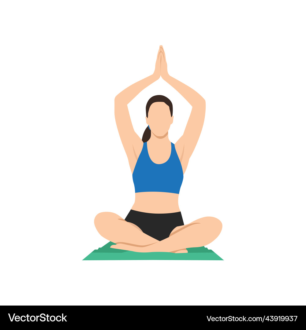Woman doing seated mountain pose in auspicious Vector Image