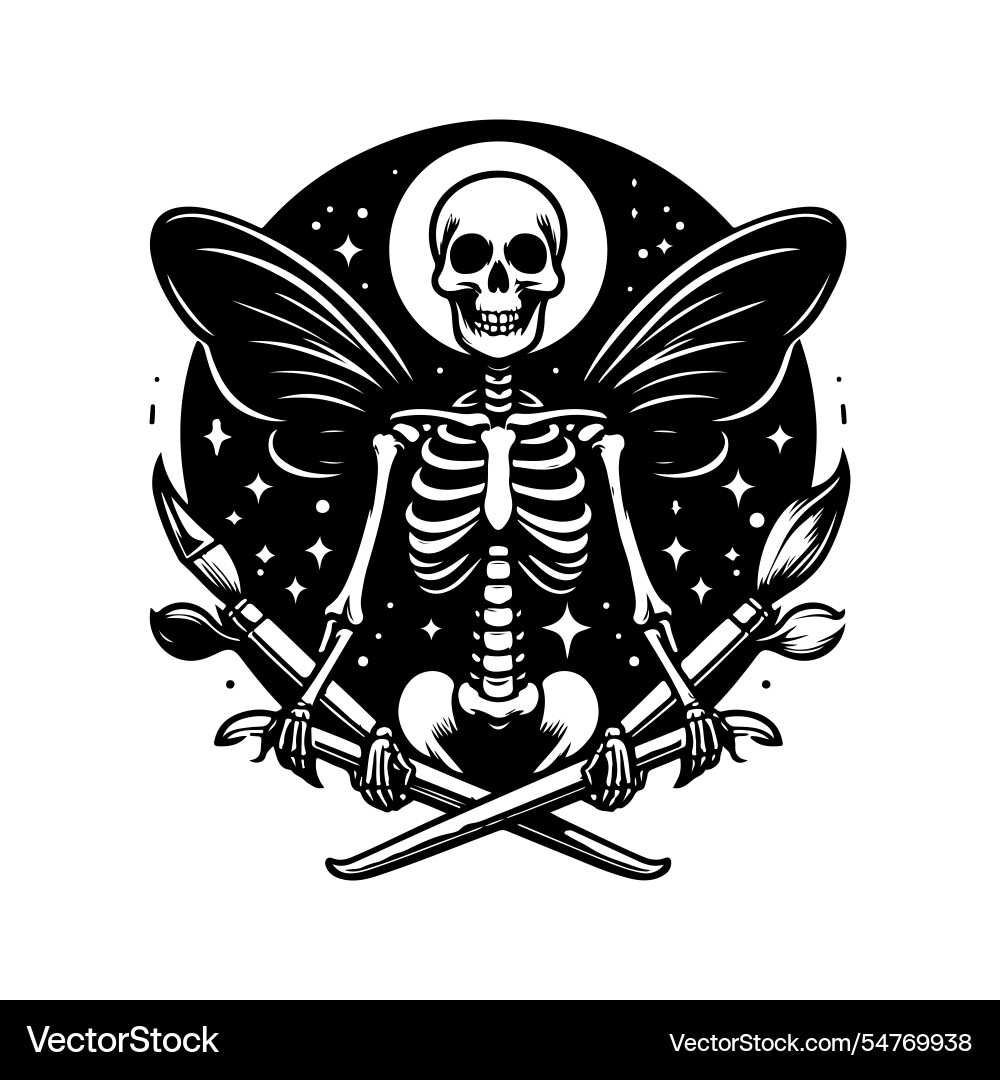 Bone fairies silhouette art great for posters Vector Image