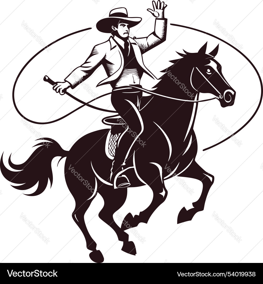 Bucking Bronco - Western Horse Royalty Free Vector Image