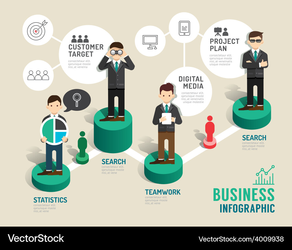 Business board game concept infographic Royalty Free Vector
