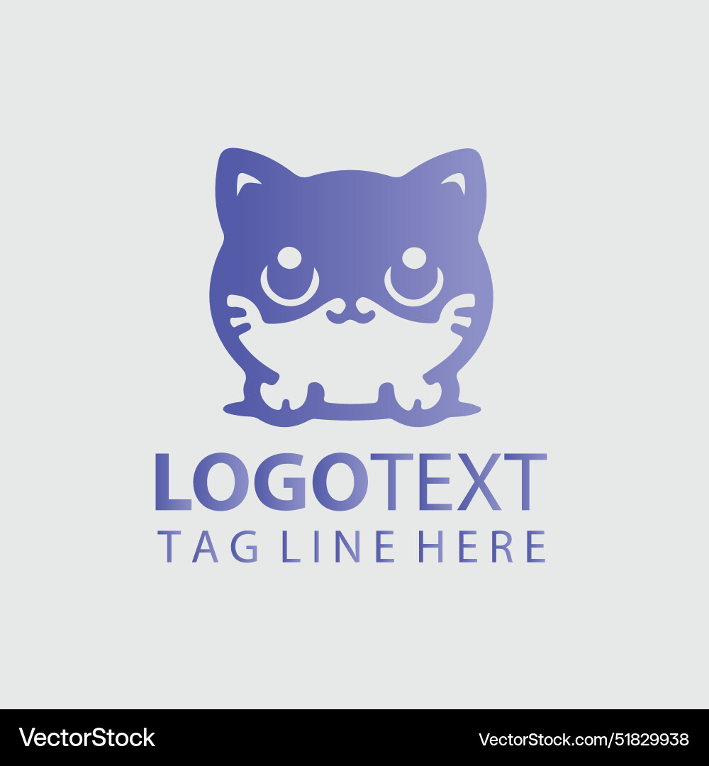 Cute kitty cat logo Royalty Free Vector Image - VectorStock