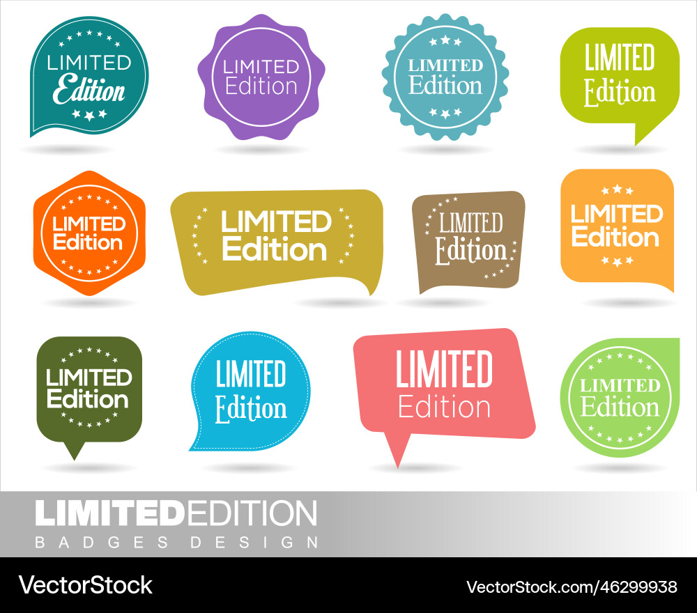 Limited Edition Badge Set - Flat Style Royalty Free Vector