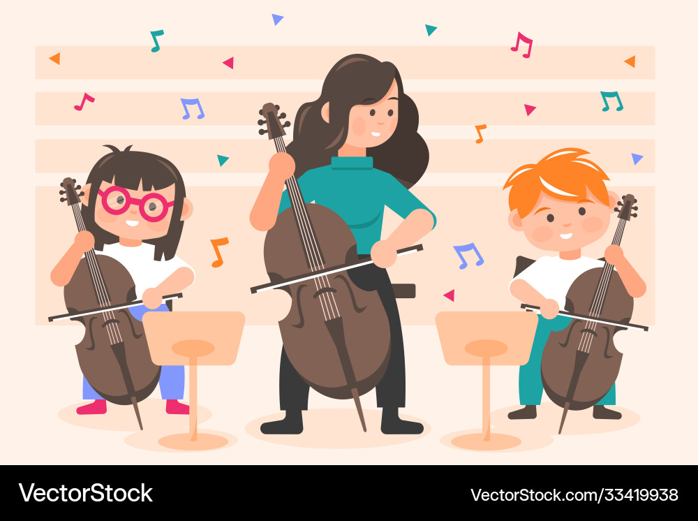 Music performance orchestra concept Royalty Free Vector