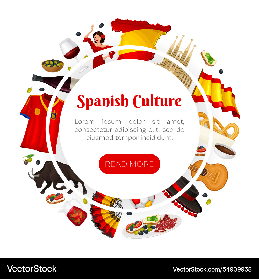 Spain banner design with traditional symbol Vector Image