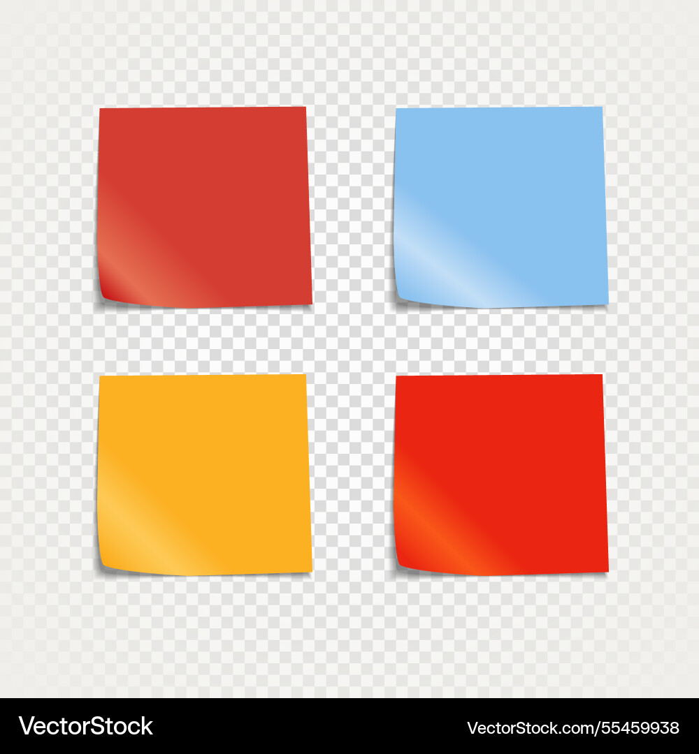 Sticky paper template isolated on transparent Vector Image