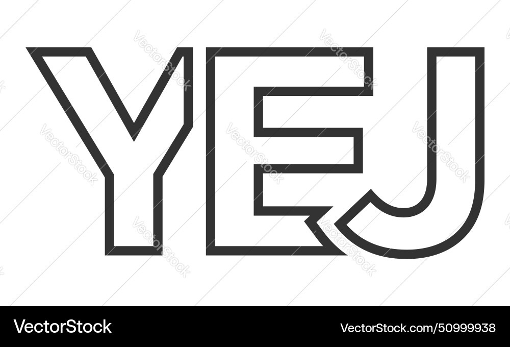 Yej logo design template with strong and modern Vector Image