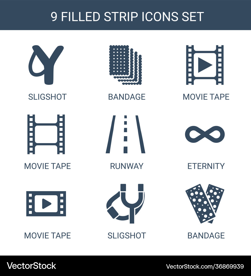 9 strip icons Royalty Free Vector Image - VectorStock