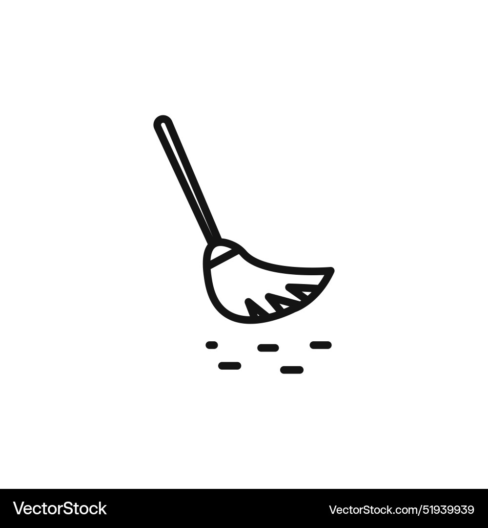 Broom icon 2 logo sign outline Royalty Free Vector Image