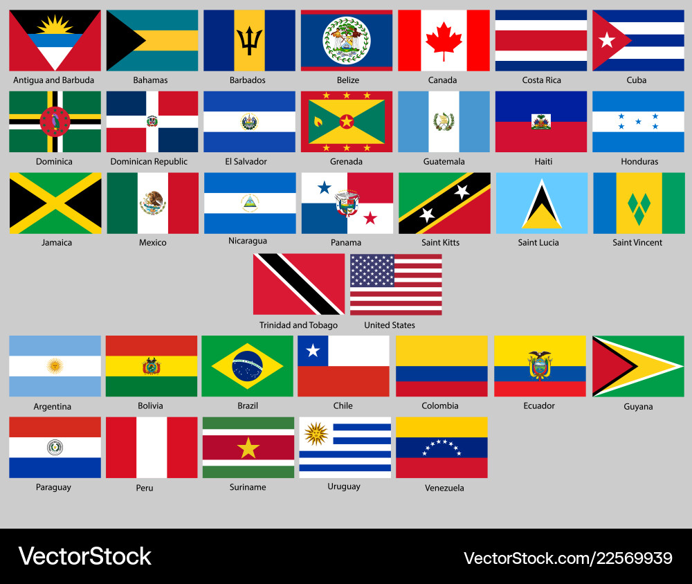 Different countries flags set Royalty Free Vector Image