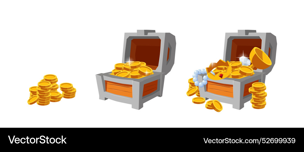 Game Treasure Chest Collection Royalty Free Vector Image