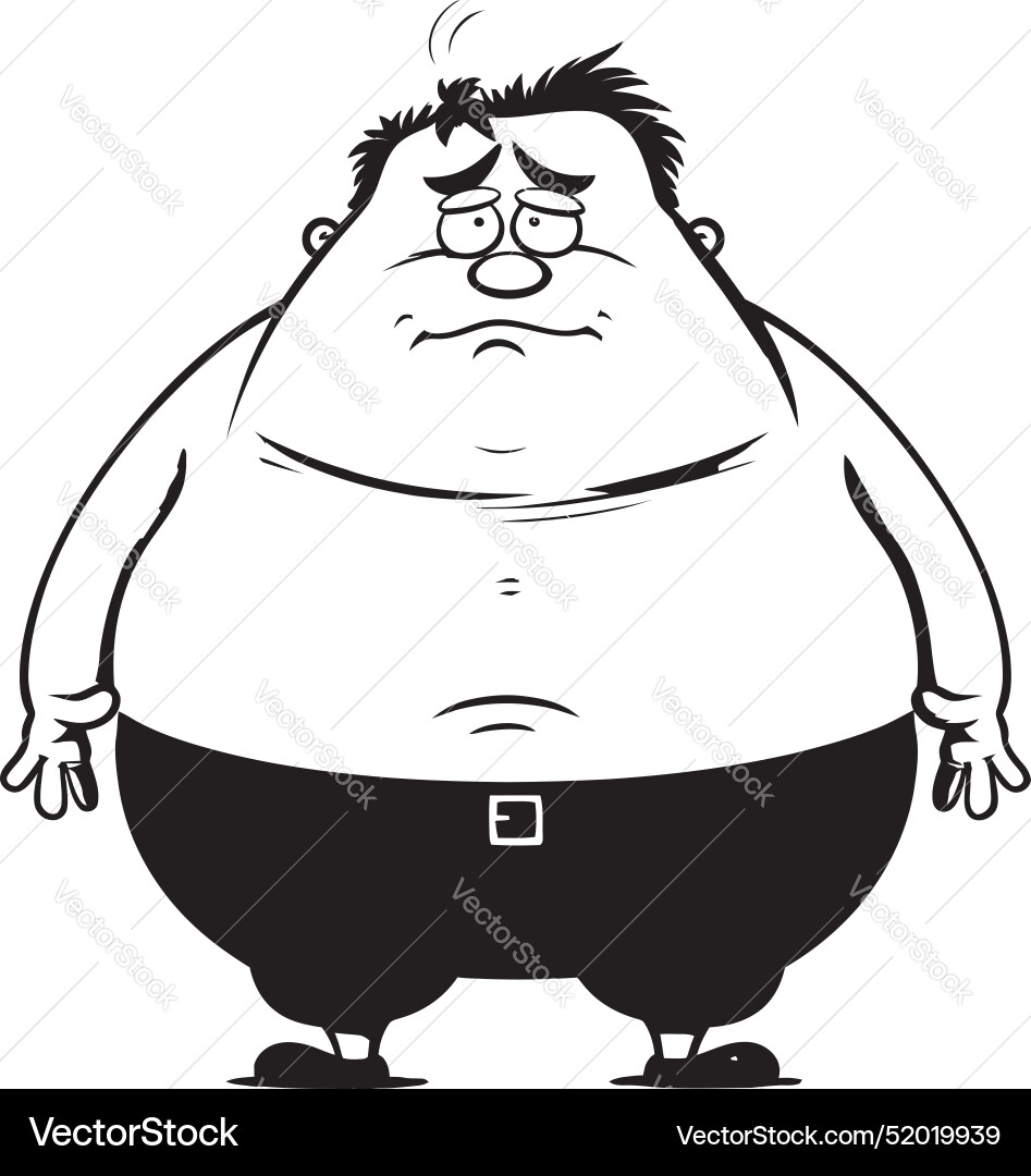 Hefty hero black logo icon round renegade fat man Vector Image