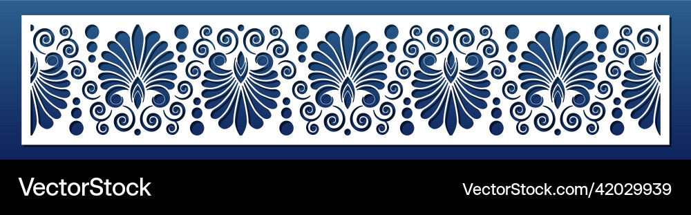 Laser cut border panel bookmark wall art fence Vector Image