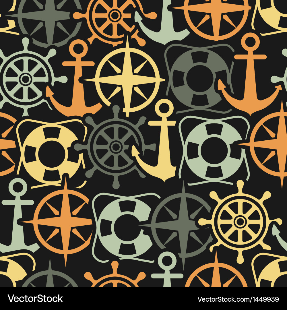 Marine seamless pattern Royalty Free Vector Image