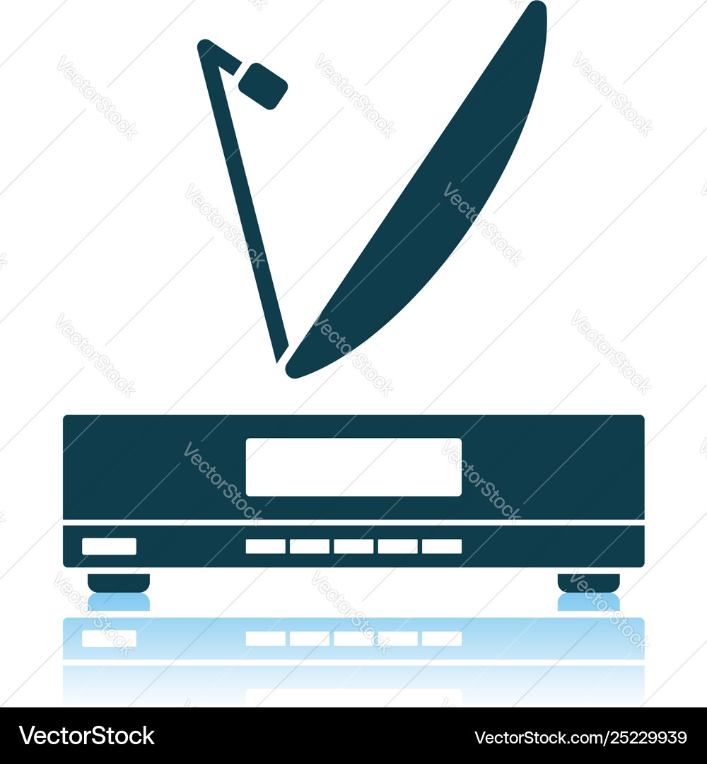 Satellite receiver with antenna Royalty Free Vector Image