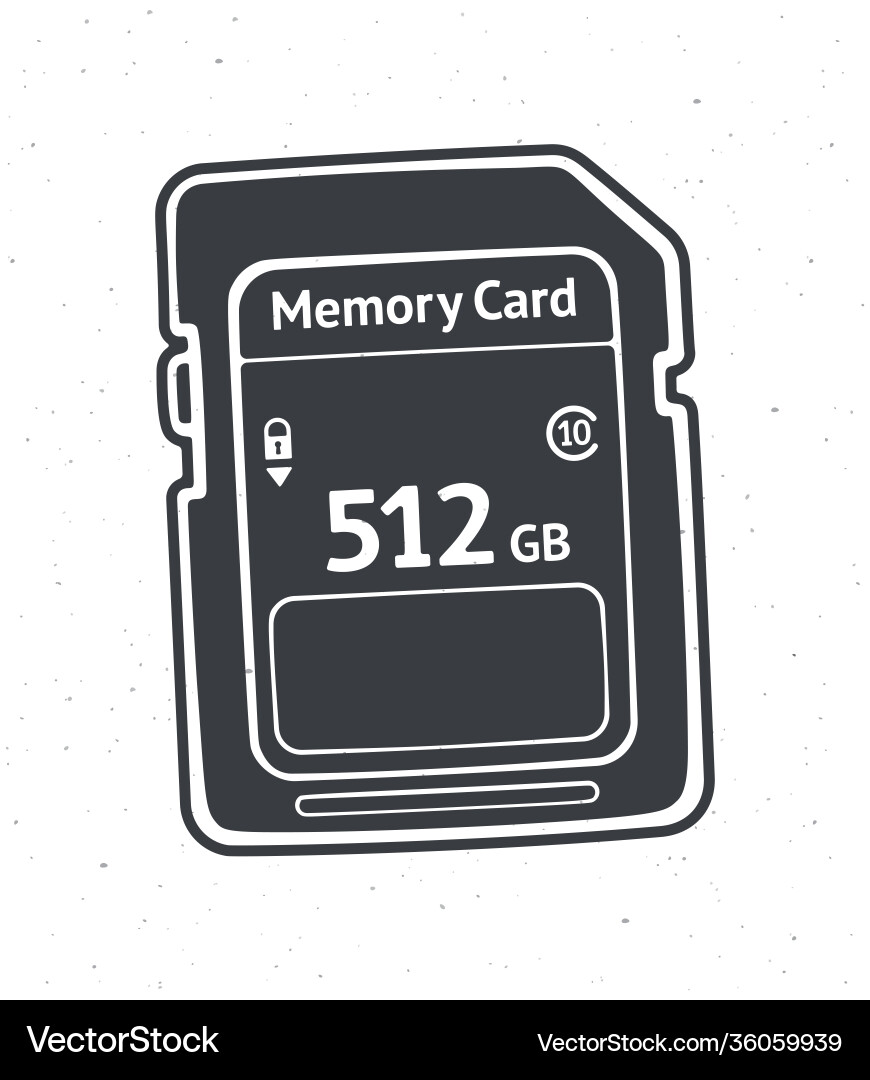 Silhouette compact memory card Royalty Free Vector Image