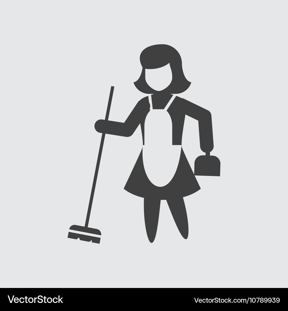 Sweeping maid icon Royalty Free Vector Image - VectorStock